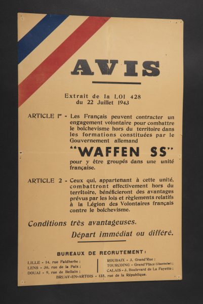 Affiche De Recrutement De La Waffen Ss Française Aiolfi G B R