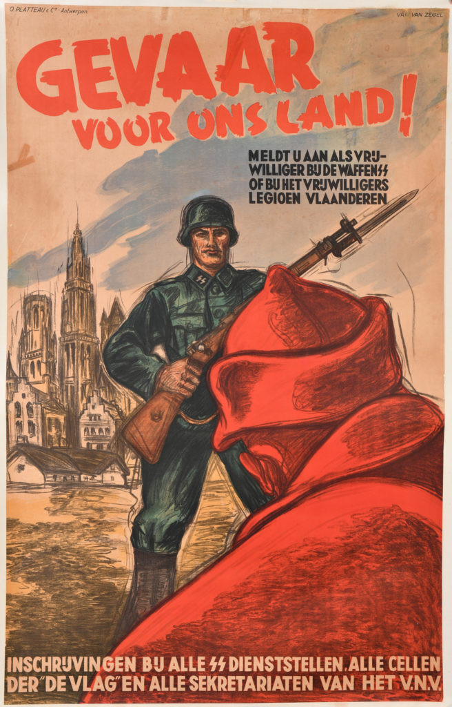 Affiche De Recrutement De La Waffen Ss Flamande En Couleur Aiolfi G B R