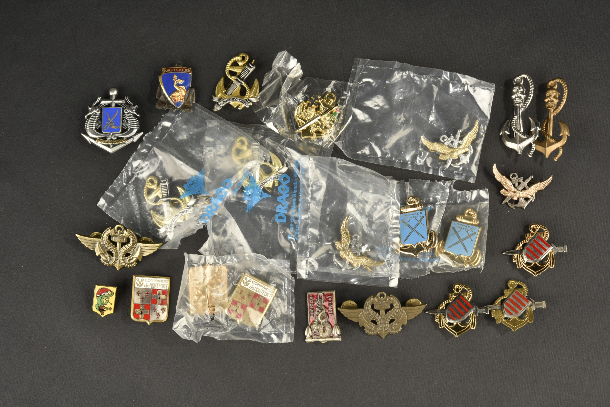Ensemble d'insignes commando et fusiliers marins | Aiolfi G.b.r.