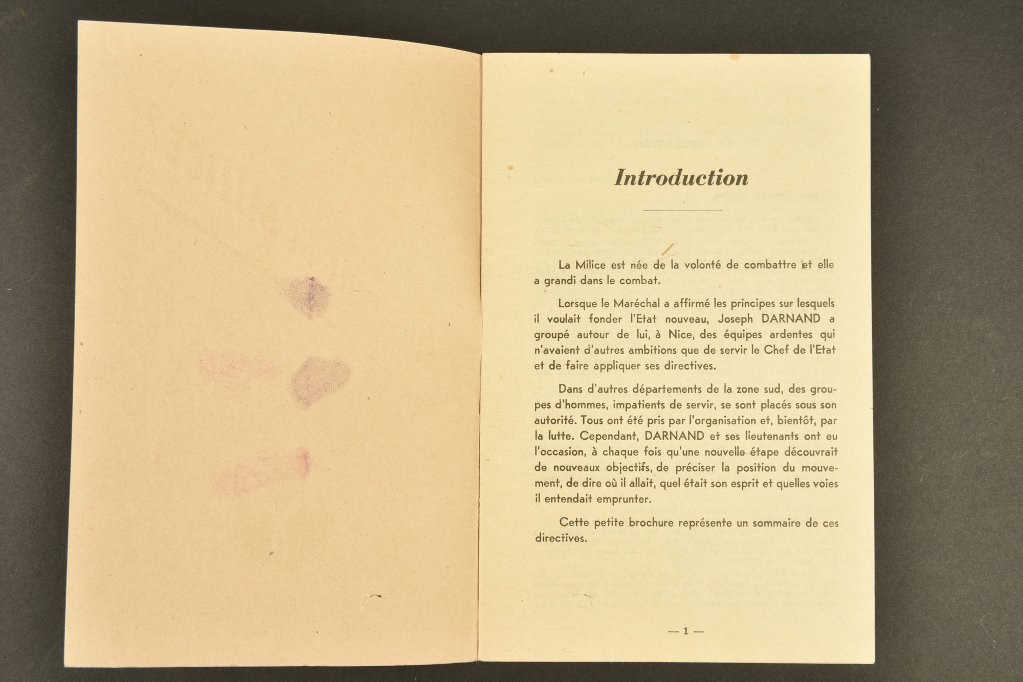 Livret de propagande Milice | Aiolfi G.b.r.