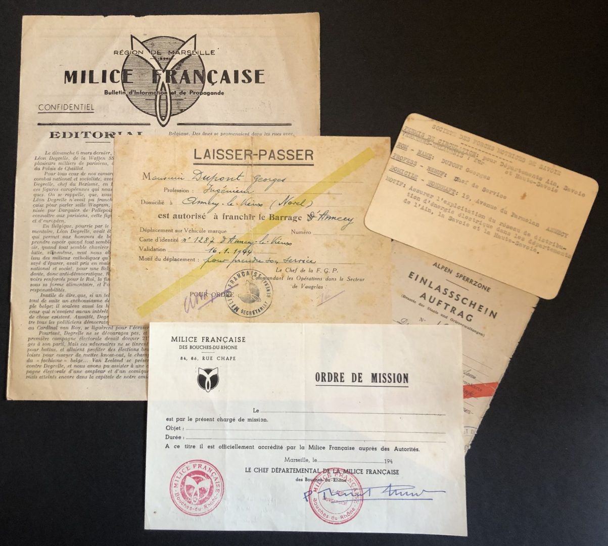 Correspondances de la Milice Française | Aiolfi G.b.r.