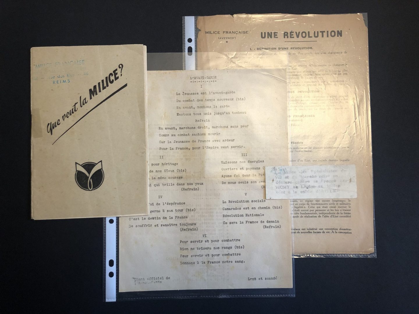 Documents autour de la Milice Française | Aiolfi G.b.r.