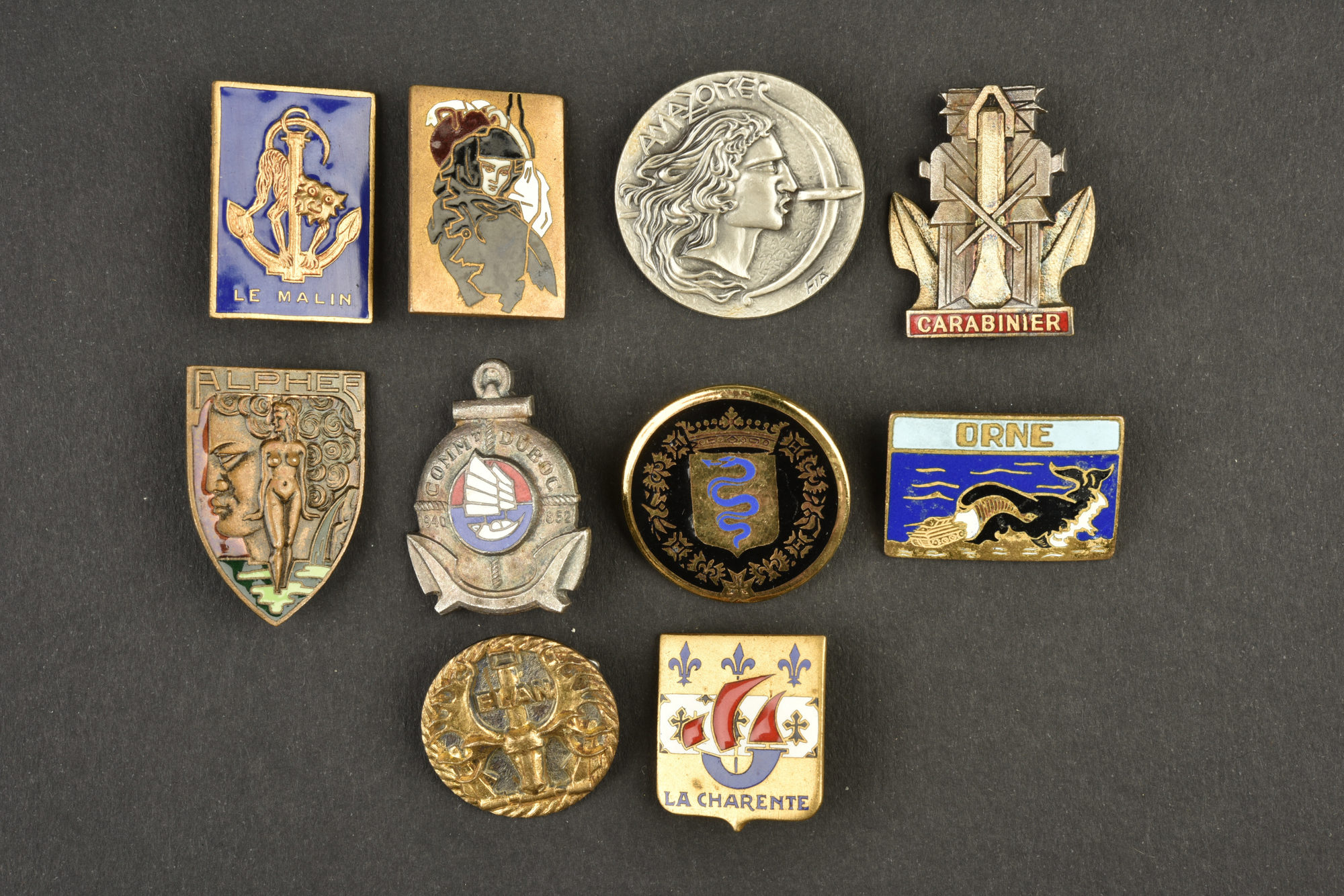 Lot de 10 insignes marine | Aiolfi G.b.r.