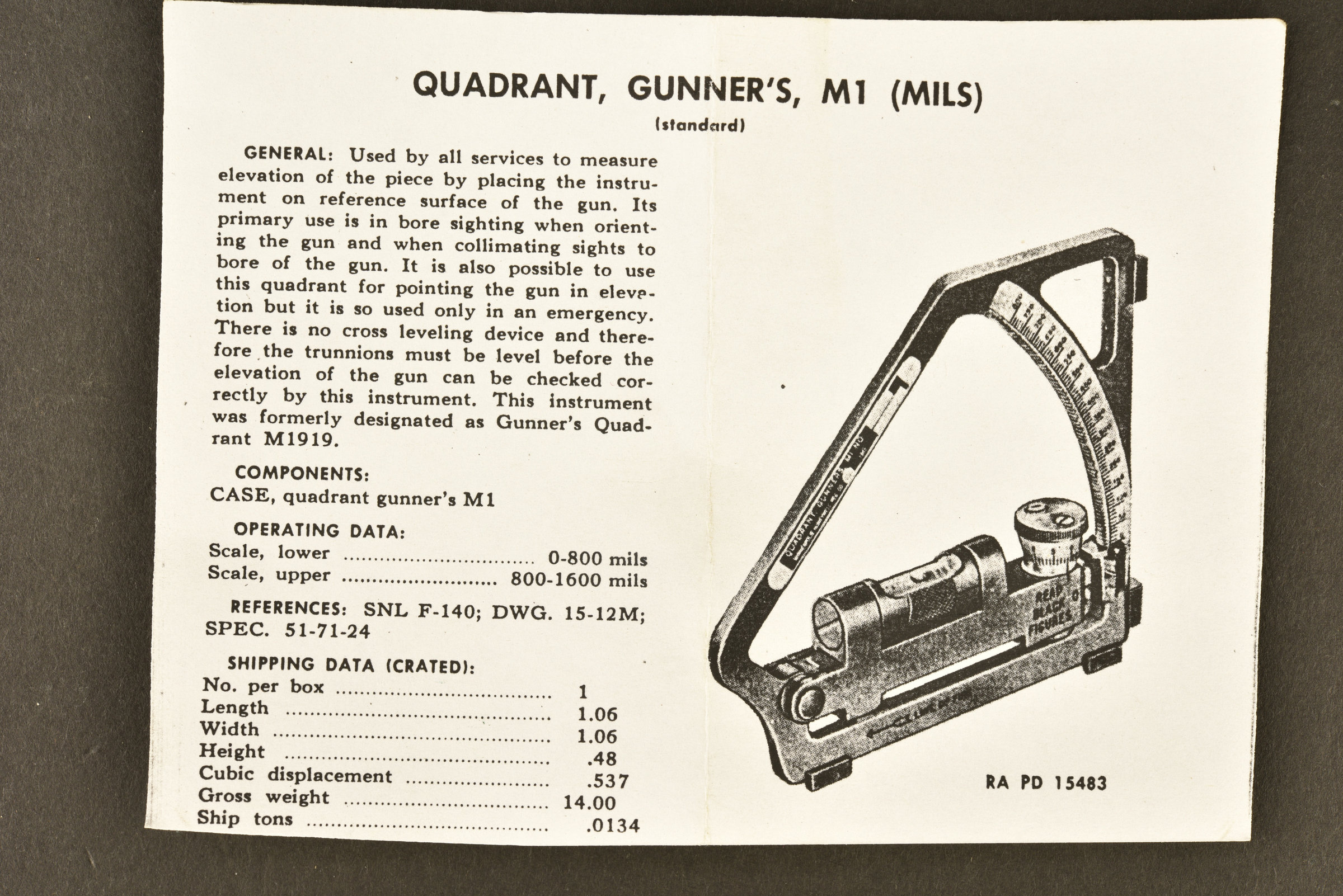 Quadrant Gunner's M1 | Aiolfi G.b.r.