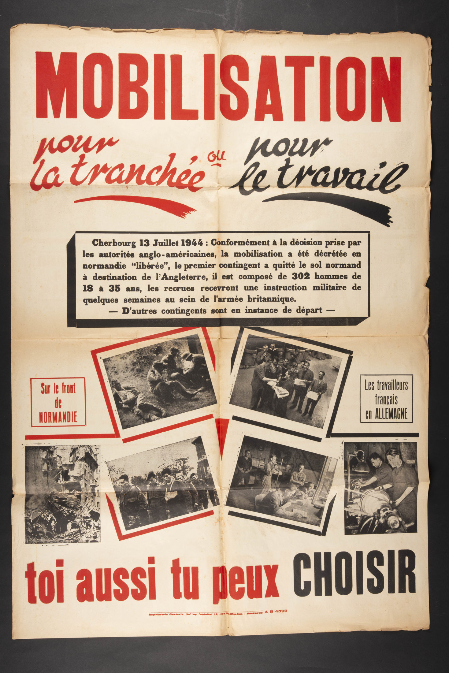 Affiche Mobilisation pour la tranchée Mobilization poster for the ...