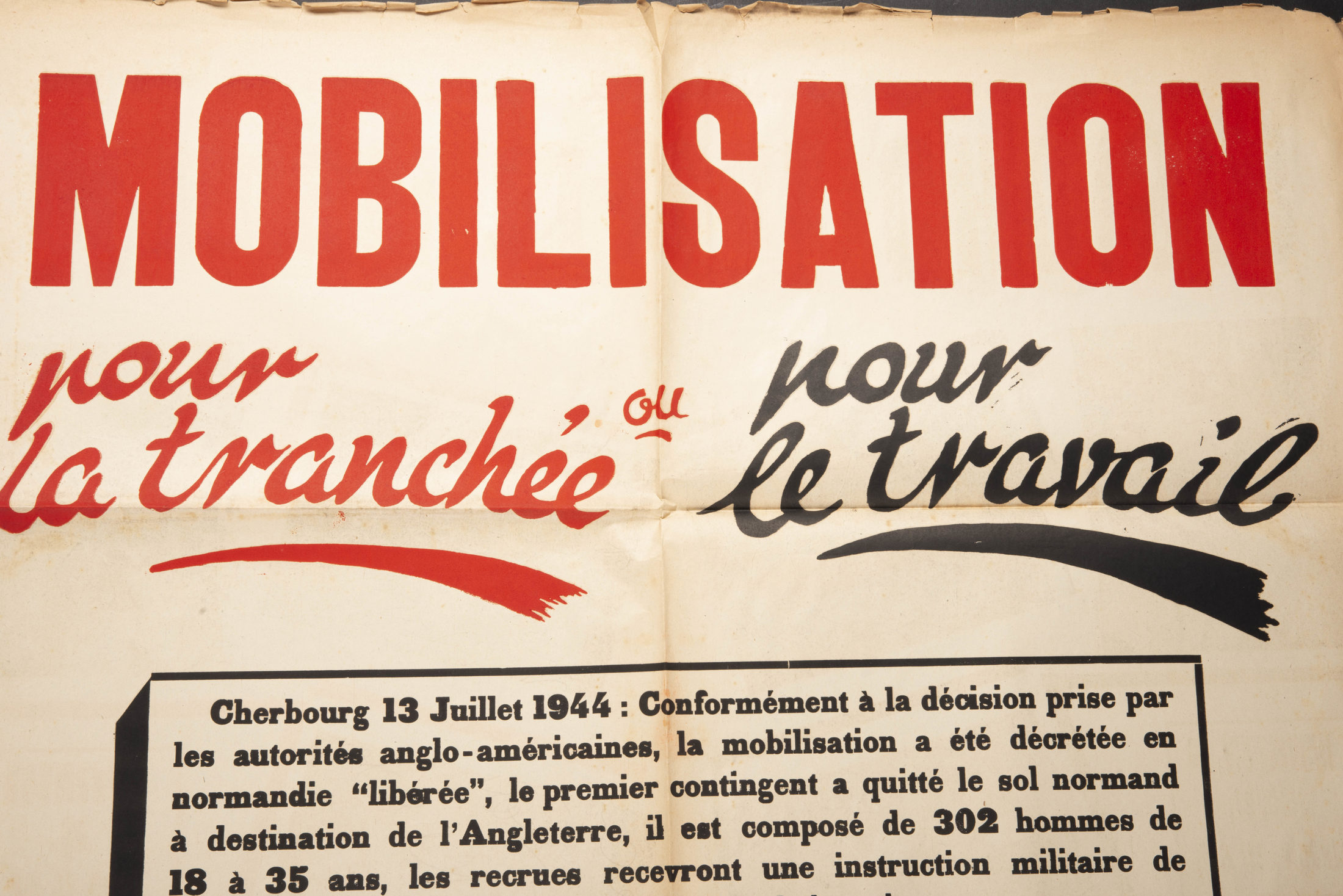 Affiche Mobilisation pour la tranchée Mobilization poster for the ...