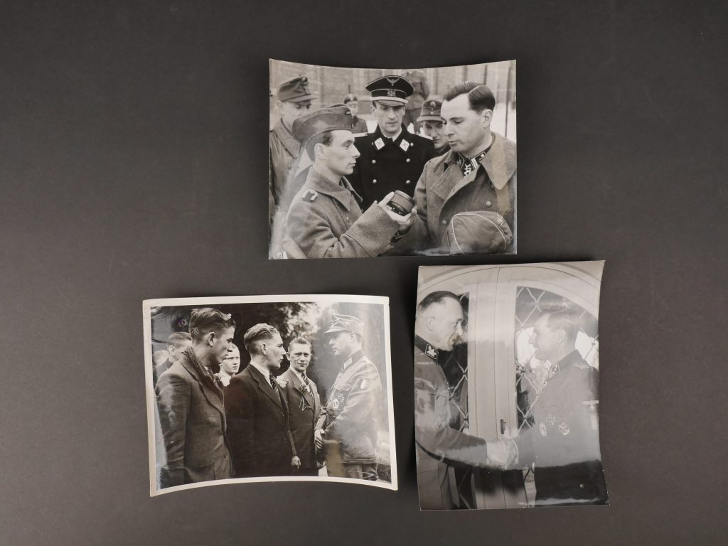 Ensemble de trois photos de presse de Léon Degrelle. Set of three press ...