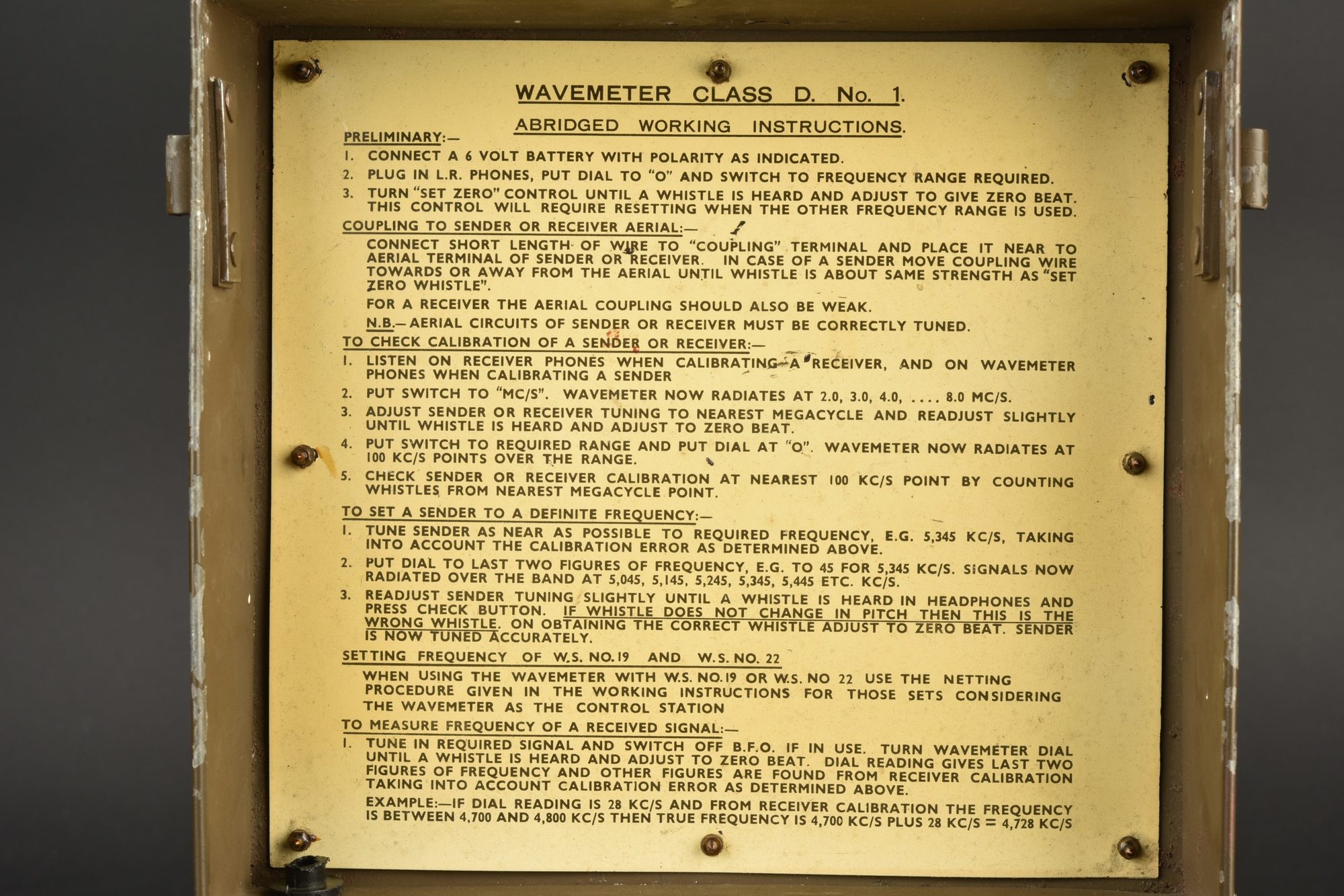 Instrument Wavemeter. | Aiolfi G.b.r.