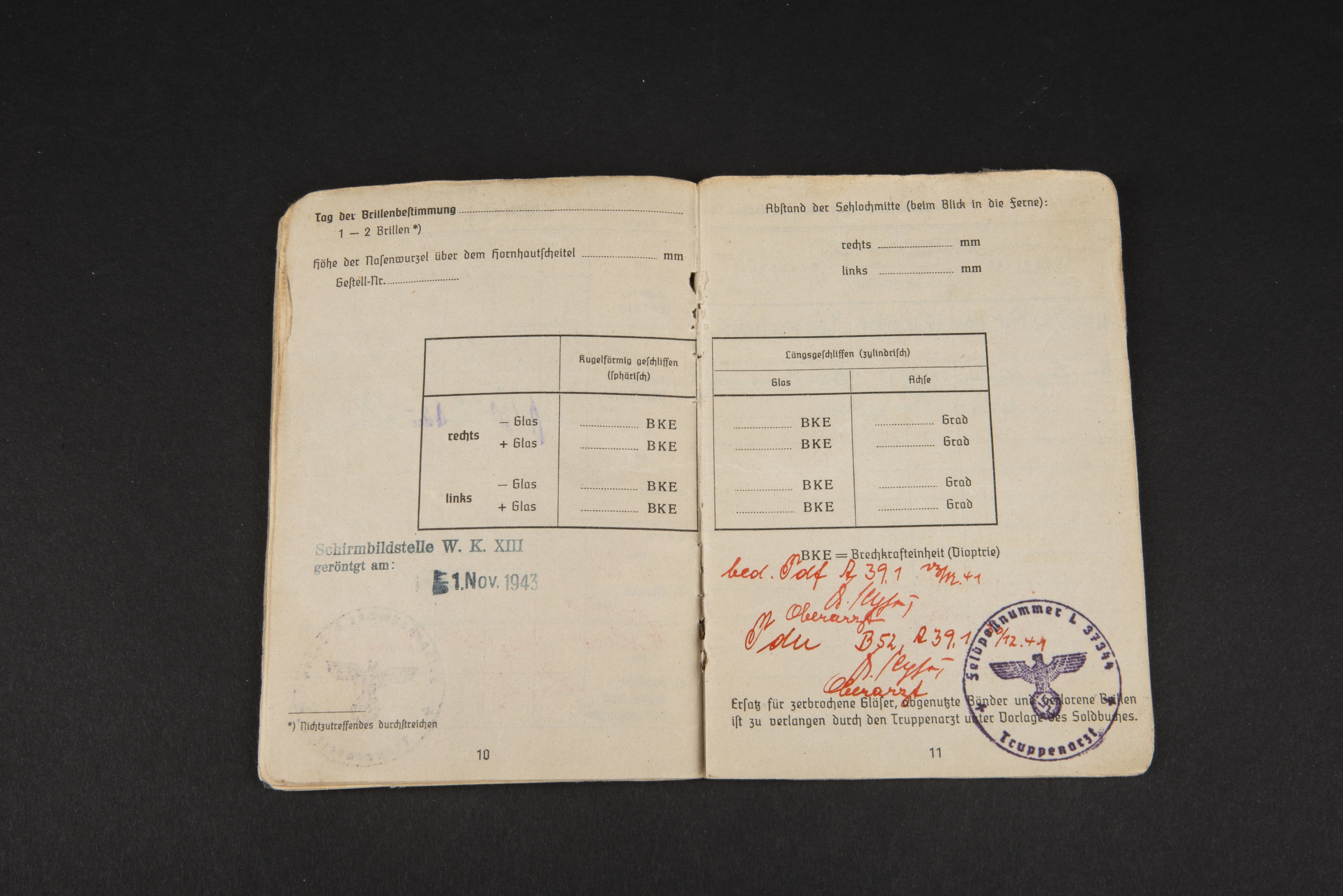 Soldbuch d'officier de la Luftwaffe 1 Res Luftperrabt 205 | Aiolfi G.b.r.