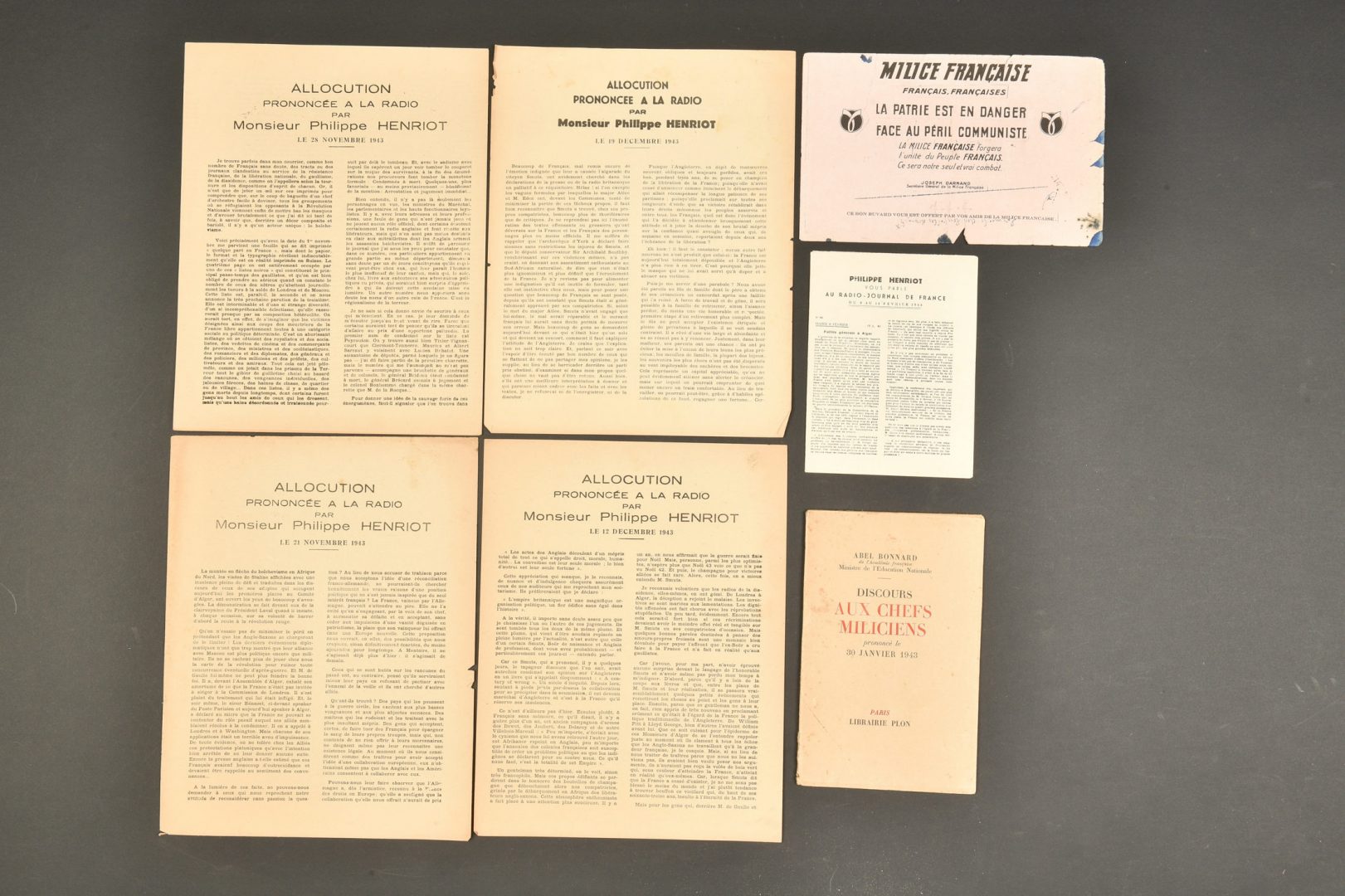 Ensemble de documents Milice. | Aiolfi G.b.r.