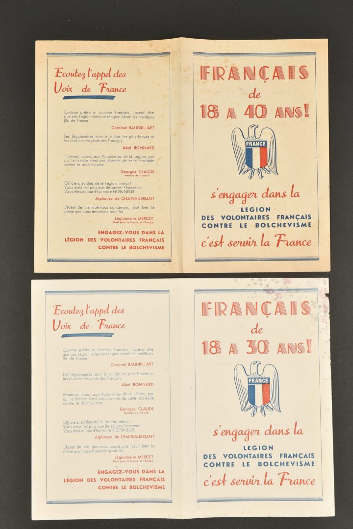 Brochures d'engagement à la LVF. | Aiolfi G.b.r.