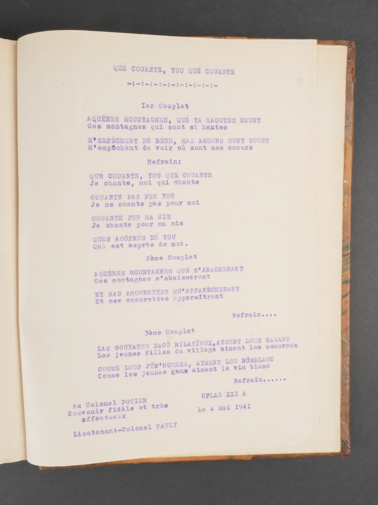 Carnet de captivité du Colonel Charles Potier | Aiolfi G.b.r.