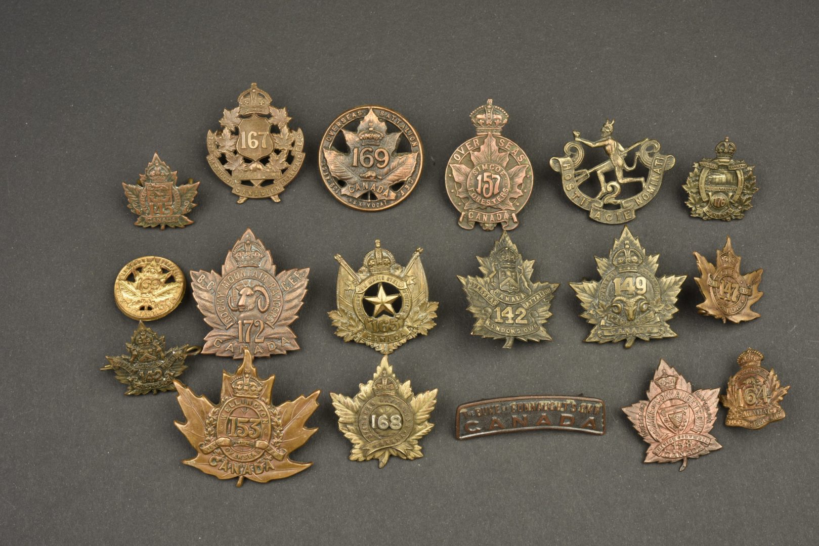 Lot de 18 insignes canadiens CEF ww1 | Aiolfi G.b.r.