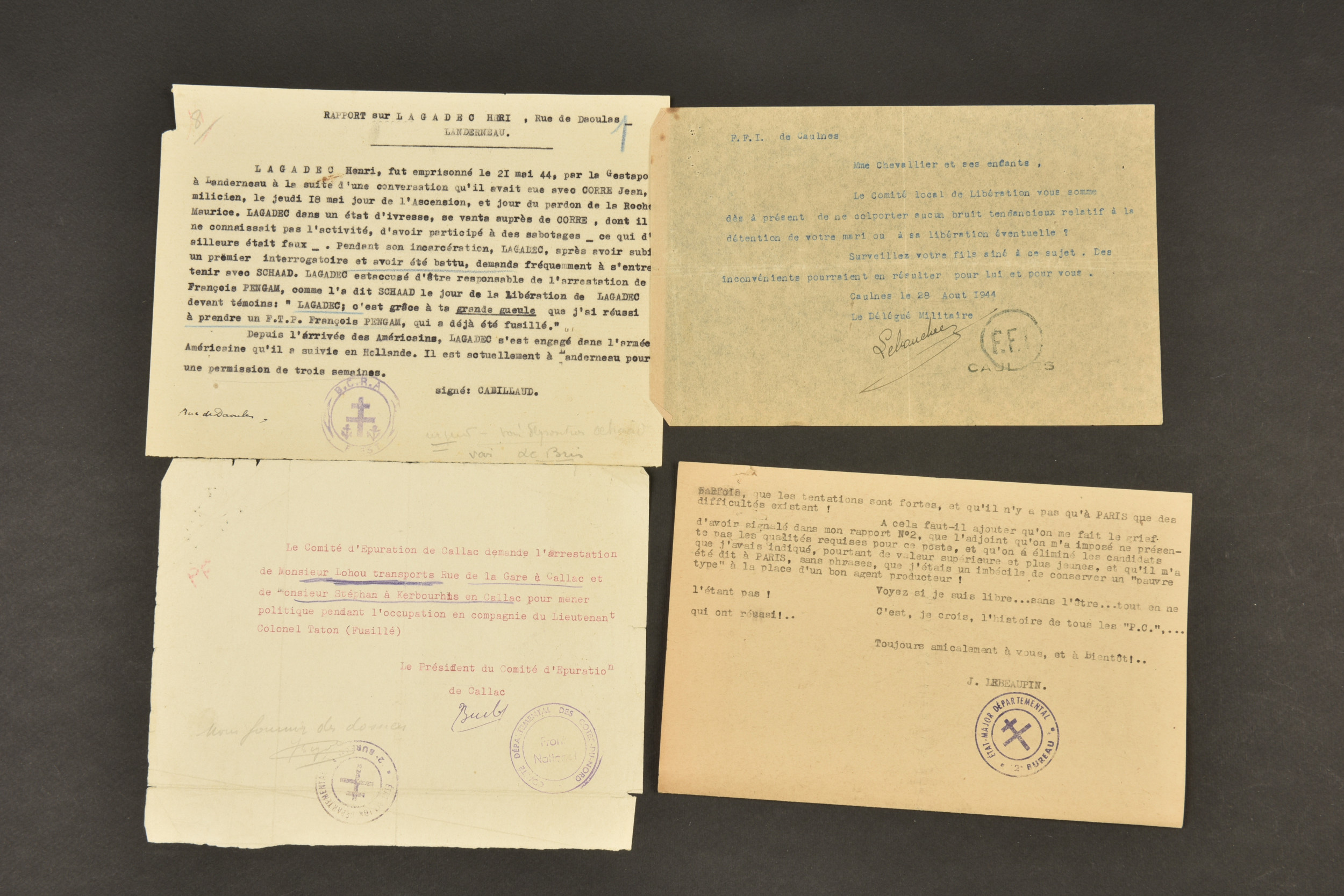 Un lot de documents FFI et France libre | Aiolfi G.b.r.