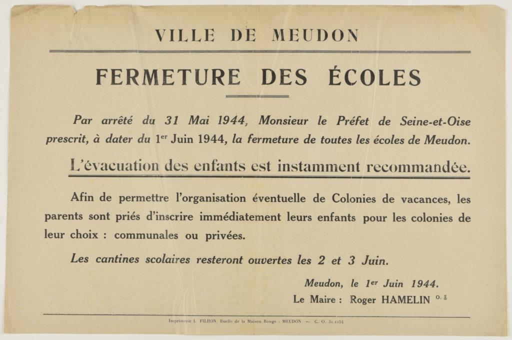 Meudon Maire Roger Hamelin 1er juin 1944 | Aiolfi G.b.r.
