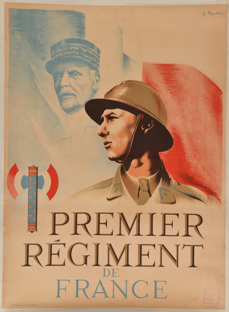 Affiche illustrée en couleurs de 1943 réalisée par la création par l ...